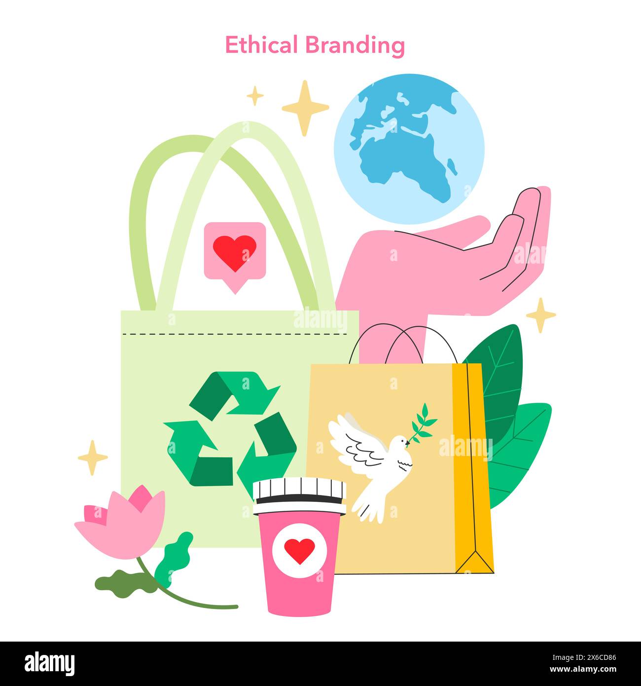 Ethical Branding in Teen Retail. Illustration of sustainable shopping ...