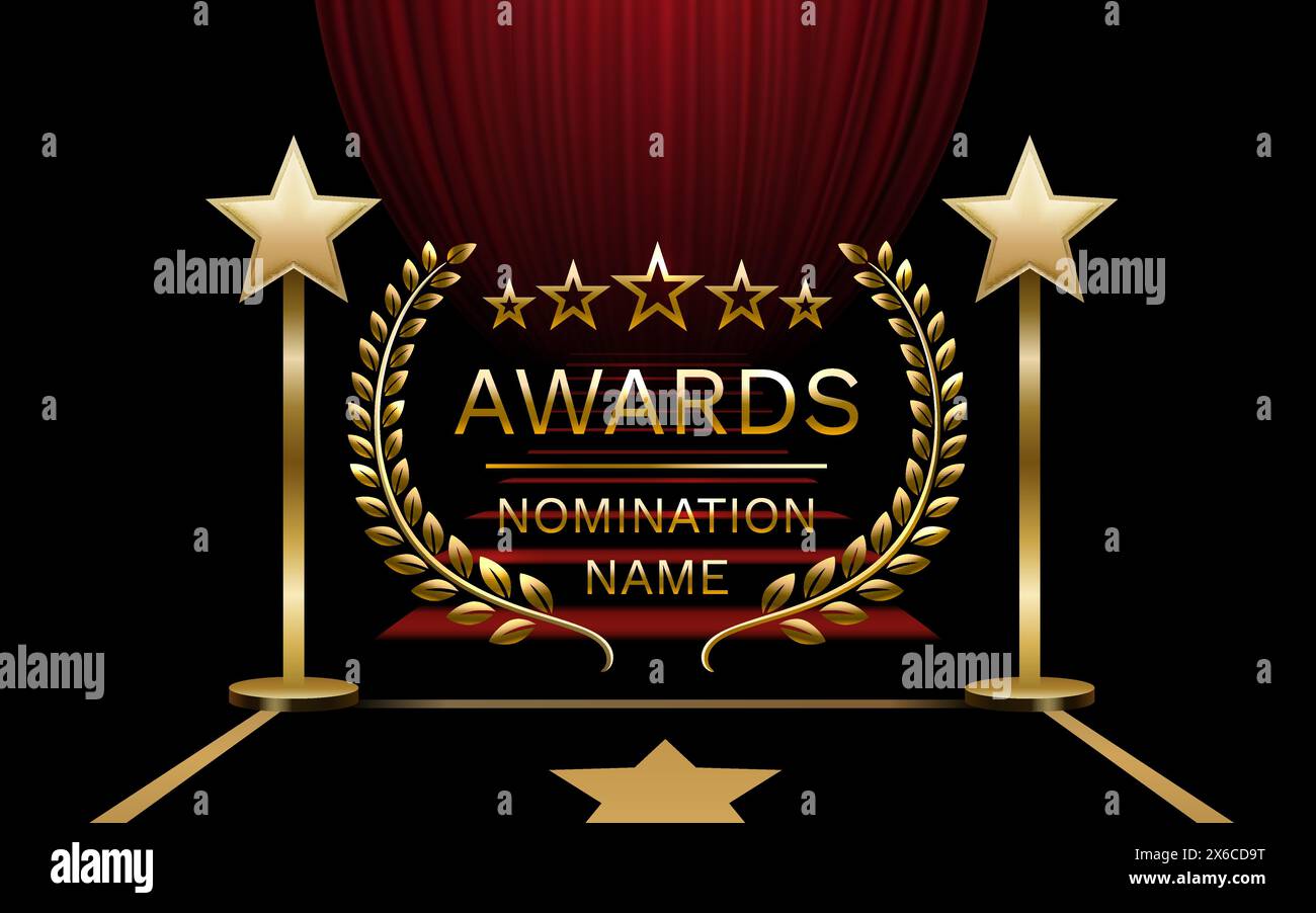 Awards nomination name podium, golden prize event, scene star ceremony ...