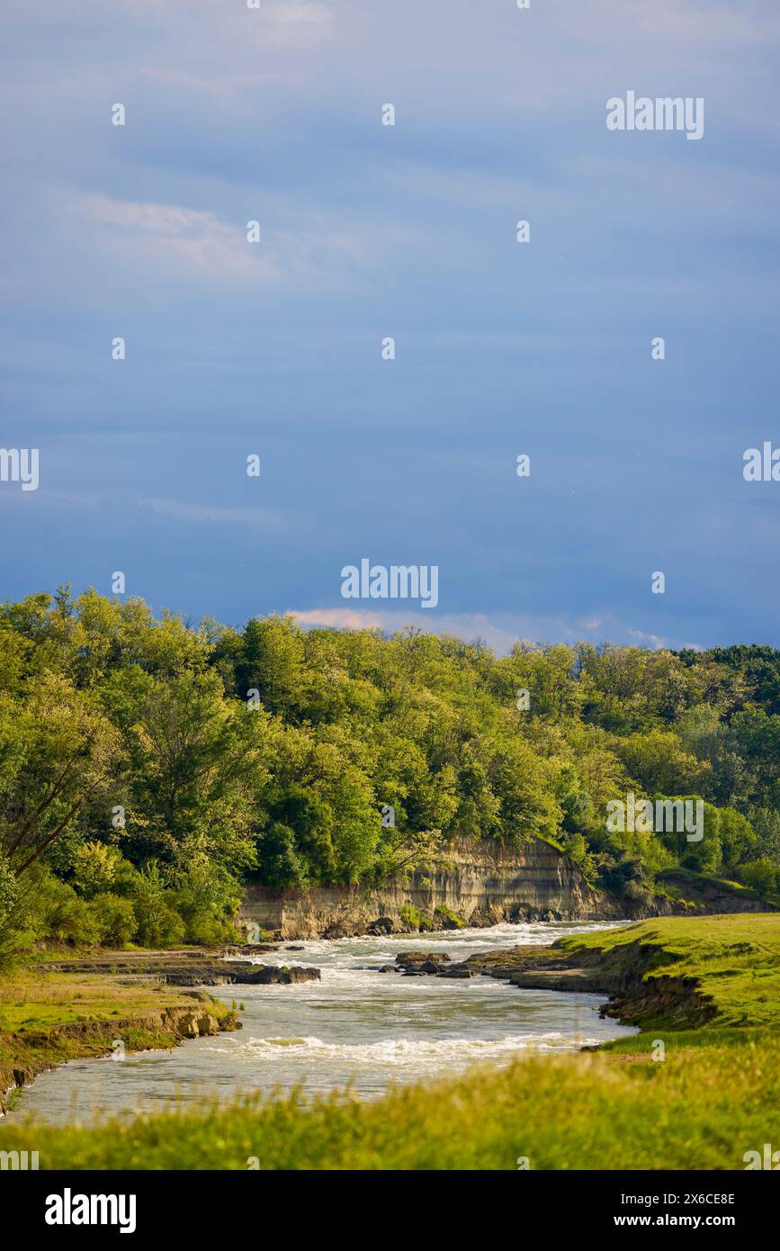 landscape with the sky and the sun's rays falling to the ground Stock ...