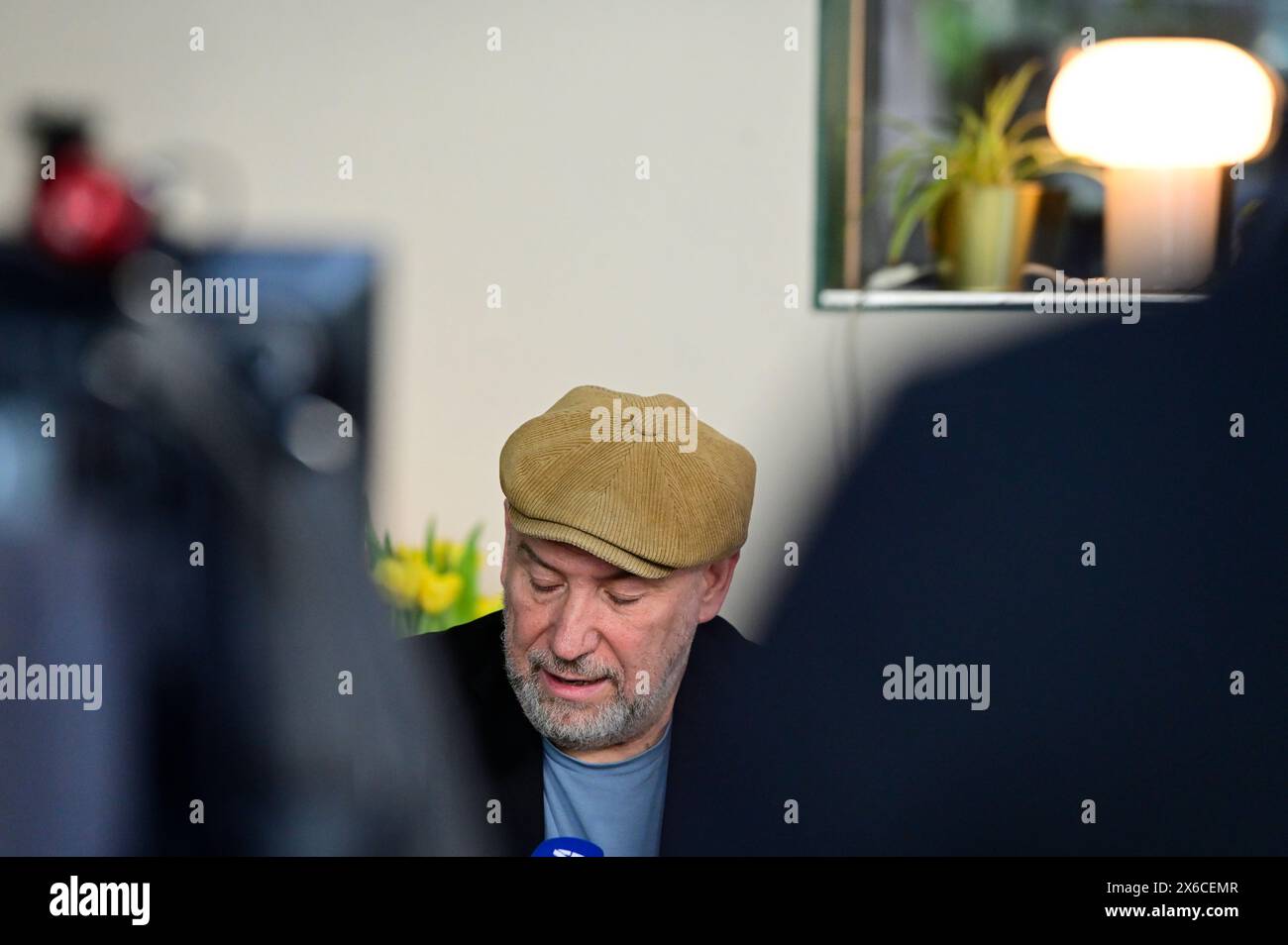 Vienna, Austria. May 14th, 2024. KPÖ top candidate Günther Hopfgartner ...