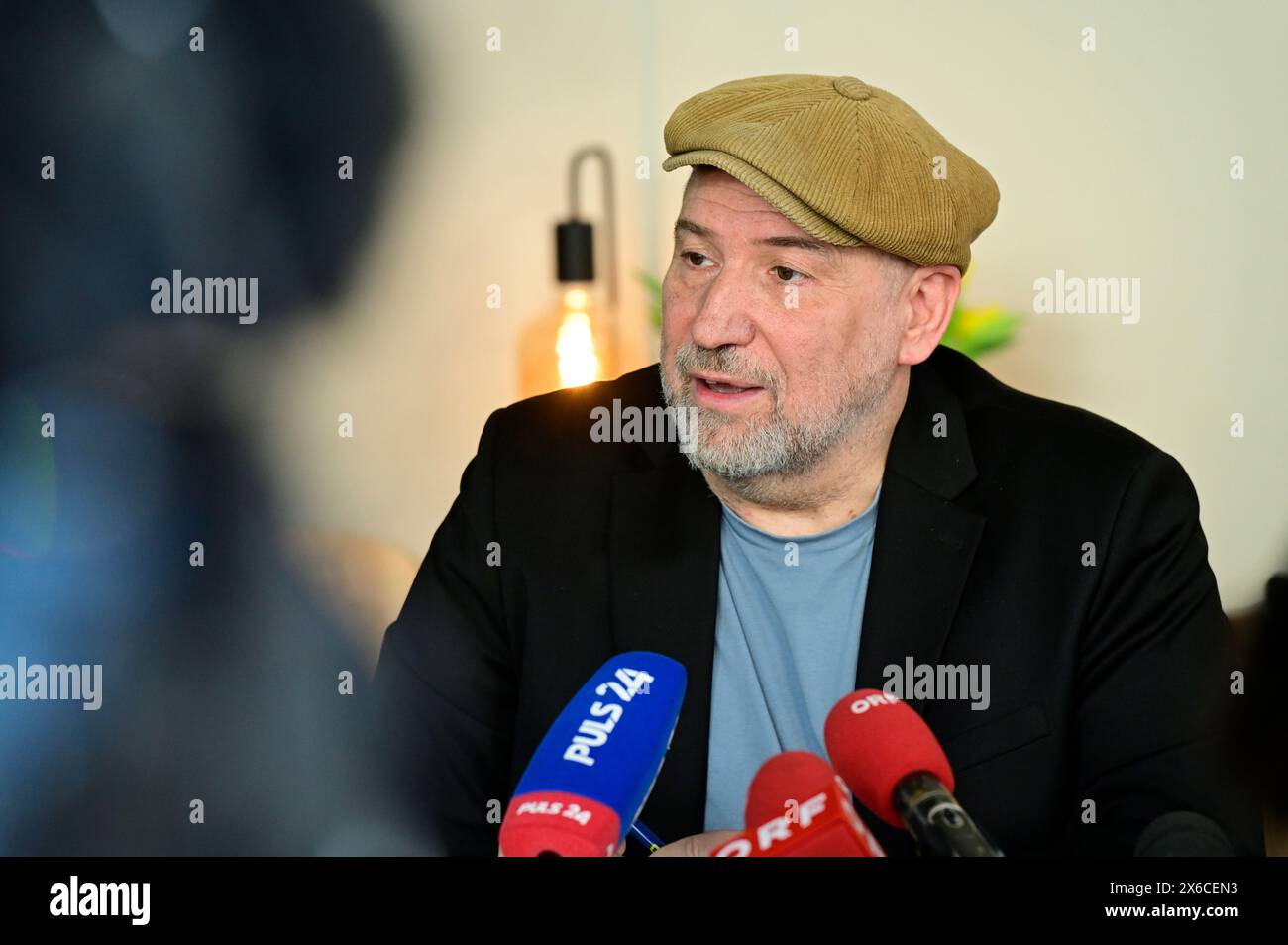Vienna, Austria. May 14th, 2024. KPÖ top candidate Günther Hopfgartner ...