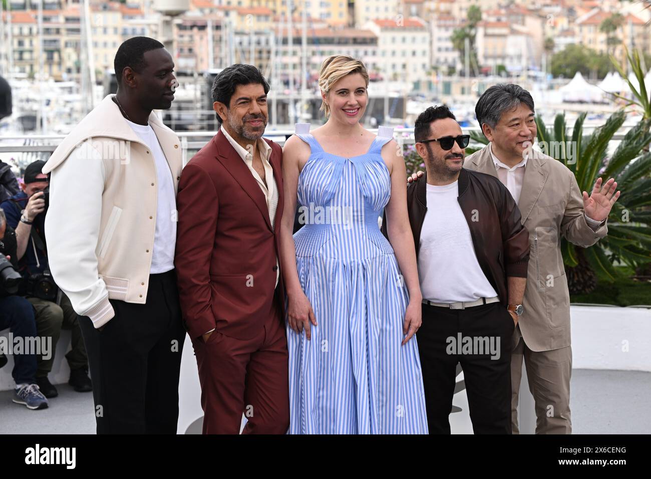 (left to right) Jury Members Omar Sy, Pierfrancesco Favino, President ...