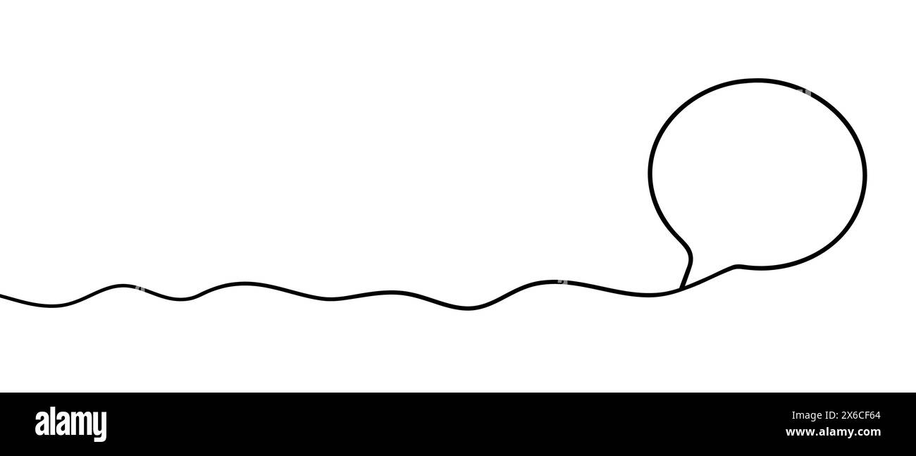Continuous one line drawing of speech bubble, dialog box vector ...