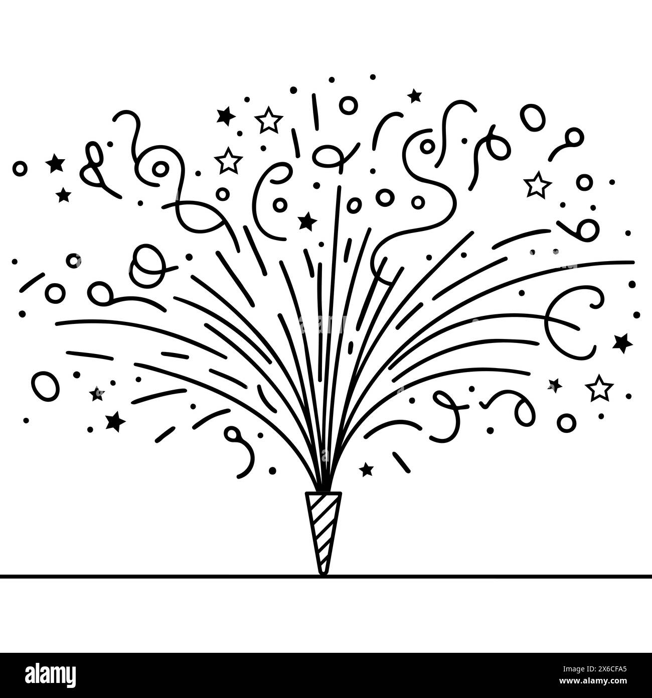 confetti party popper icon, fireworks logo, flat design. Firecracker ...