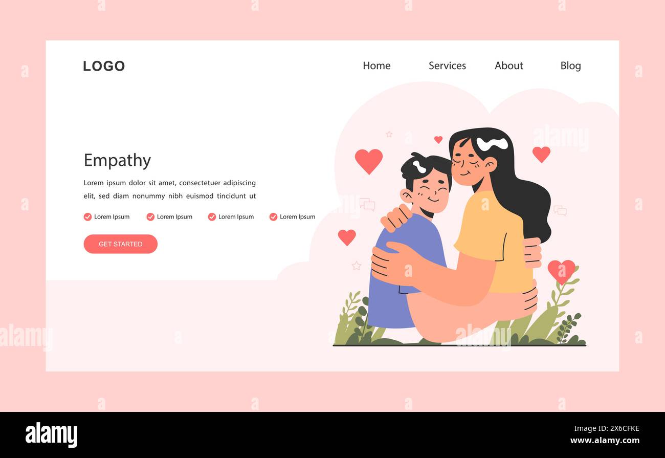 Empathy web banner or landing page. Deep understanding of emotions ...