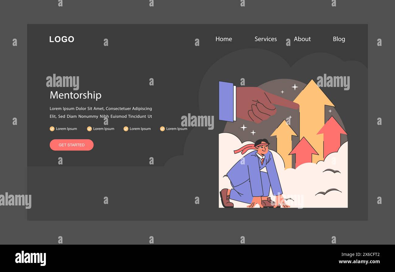 Life navigation dark or night mode web or landing. Personal progress ...