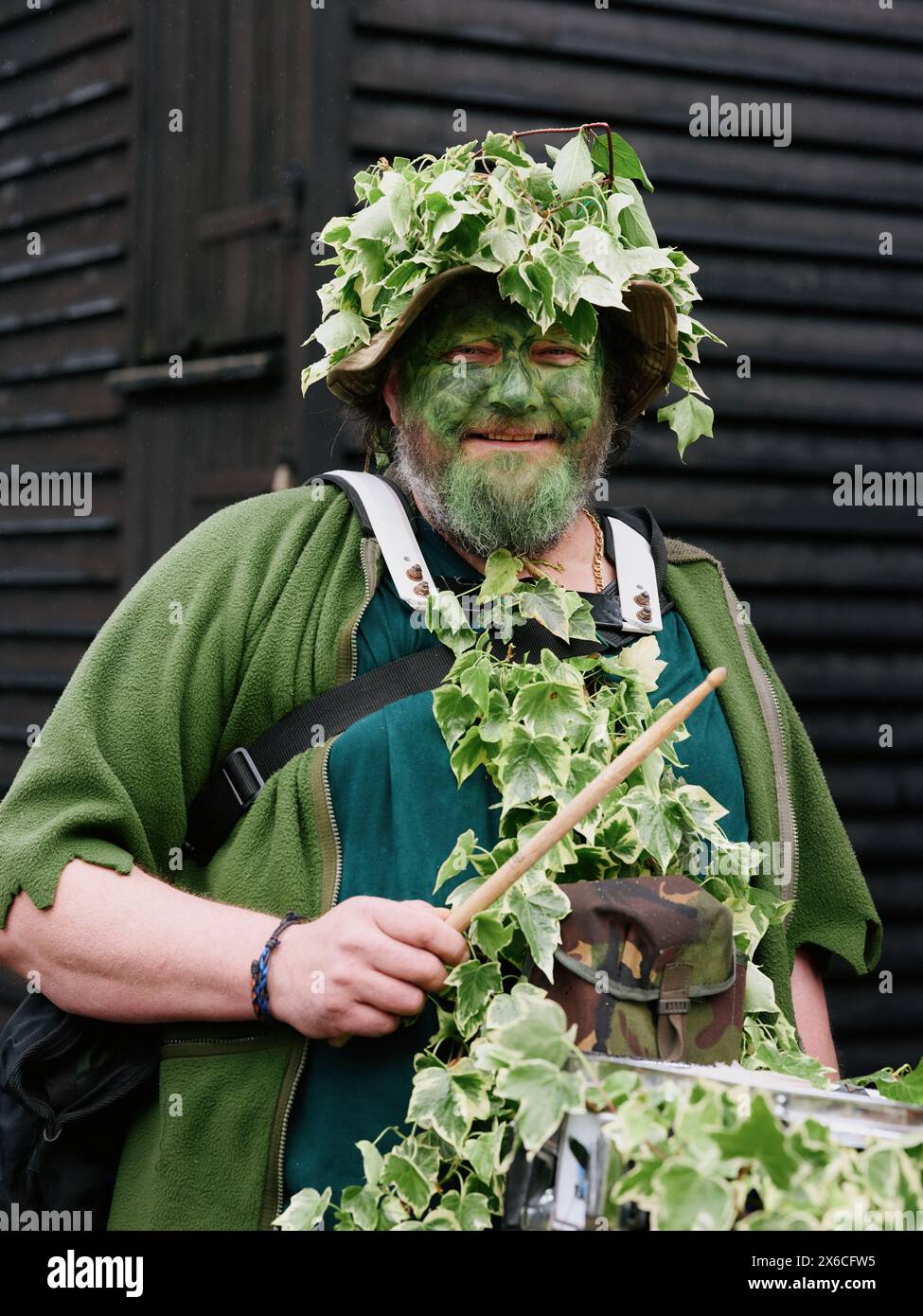 Participant in the Jack in the Green May Day English folk festival May ...