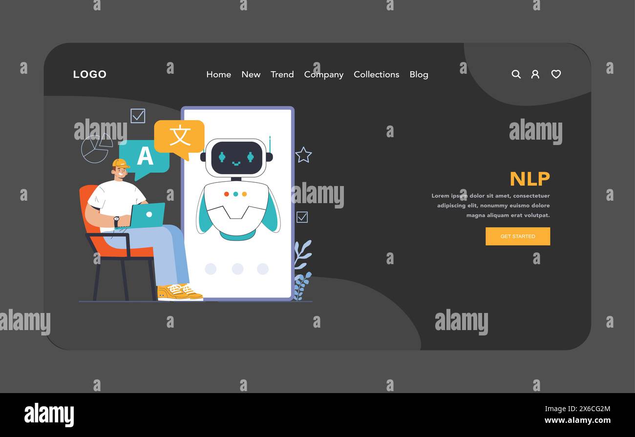 Chat bot dark or night mode web or landing. AI-powered customer service. Online consultation ...
