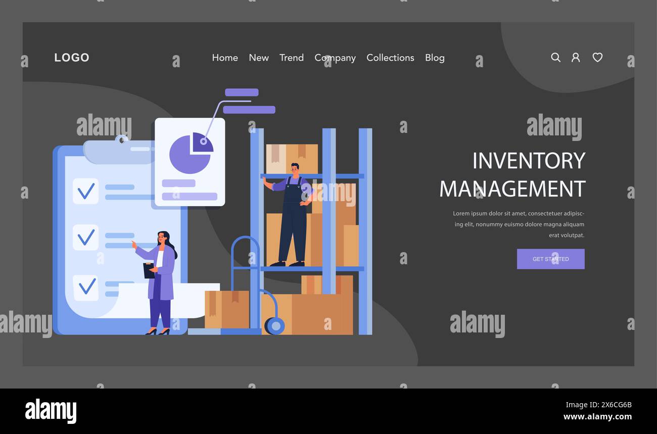 Inventory Management concept. Diligent organization and tracking of goods in a warehouse setting ...
