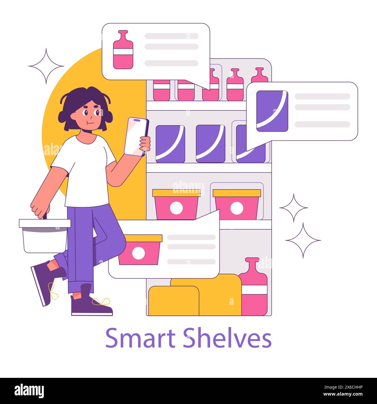 Phygital concept. Seamless integration of digital interface with physical shopping experience ...