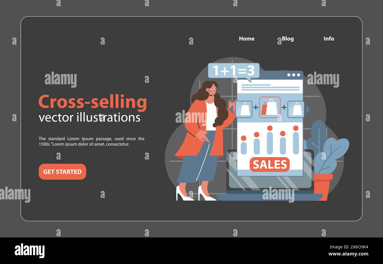Cross-selling concept. A strategic marketing illustration depicting the ...