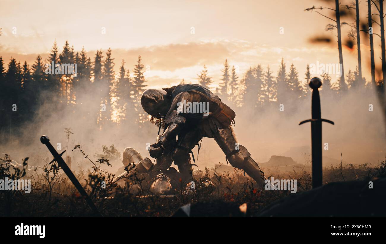 Dark Age Battlefield: Brutal Fight to Death of Two Armored Medieval ...