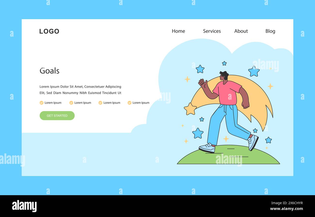 Finding your way in life web or landing. Diverse character personal ...