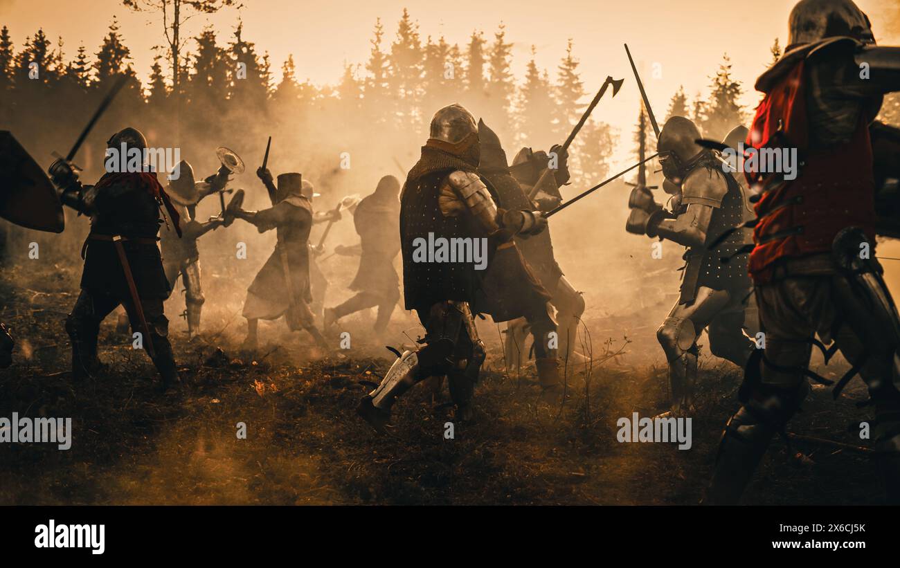 Epic Battlefield: Armies of Medieval Knights Fighting with Swords. Immersive Brutal Action ...