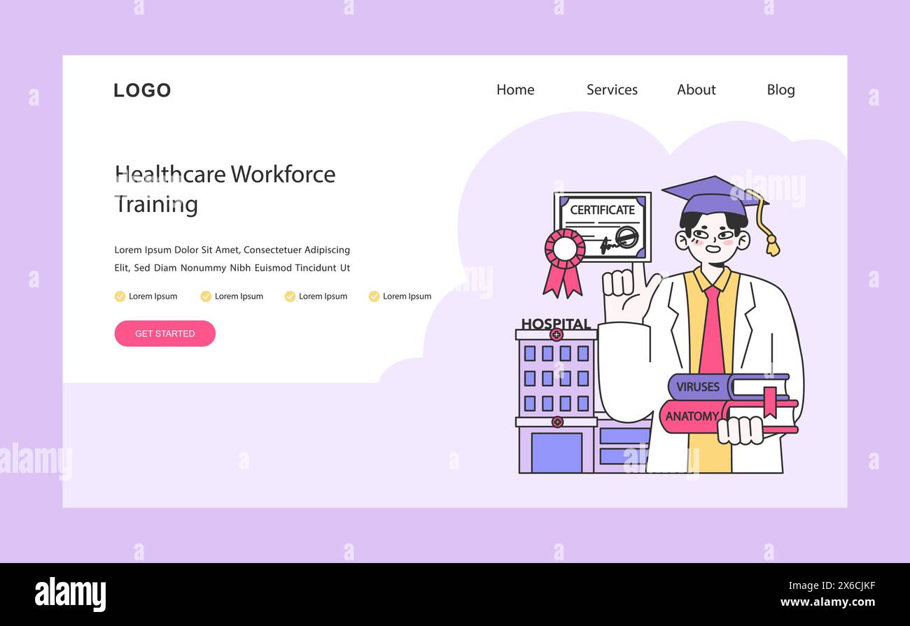 Healthcare Workforce Training concept. Graduate medical professional ...