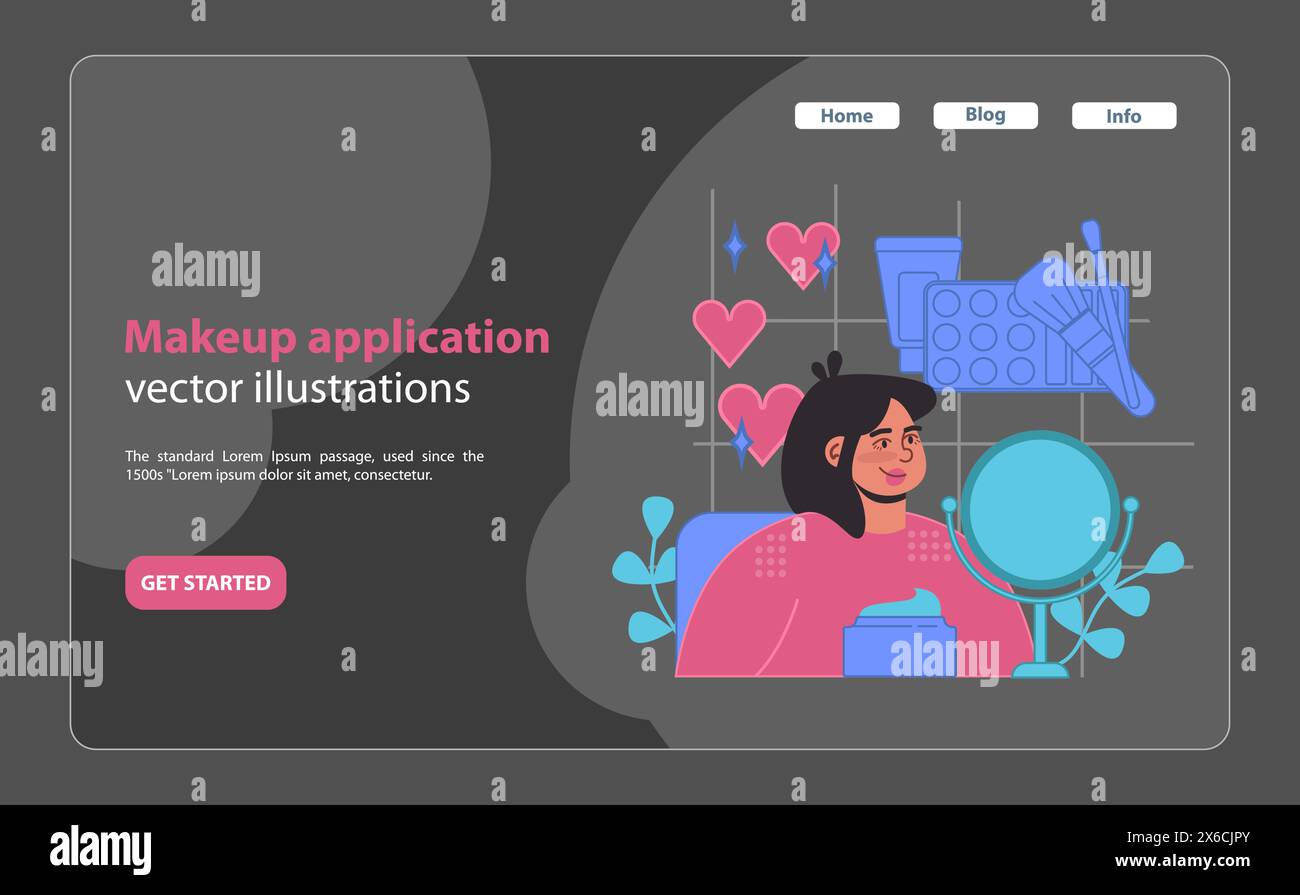 Makeup application tutorial. A cheerful woman engages with various ...