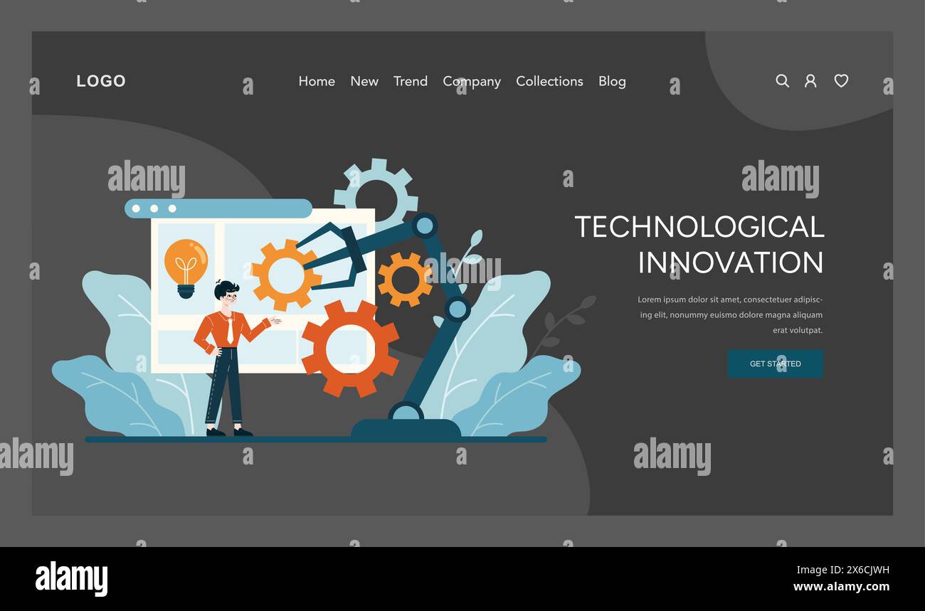 Technological Innovation concept. Integrating advanced automation for productivity and cost ...