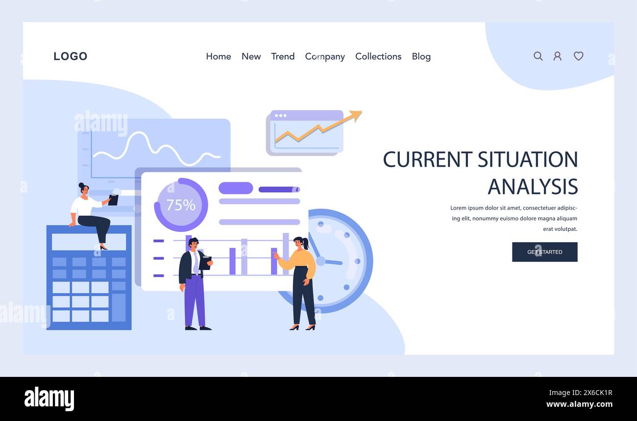 Professionals assessing company's current status with charts and ...