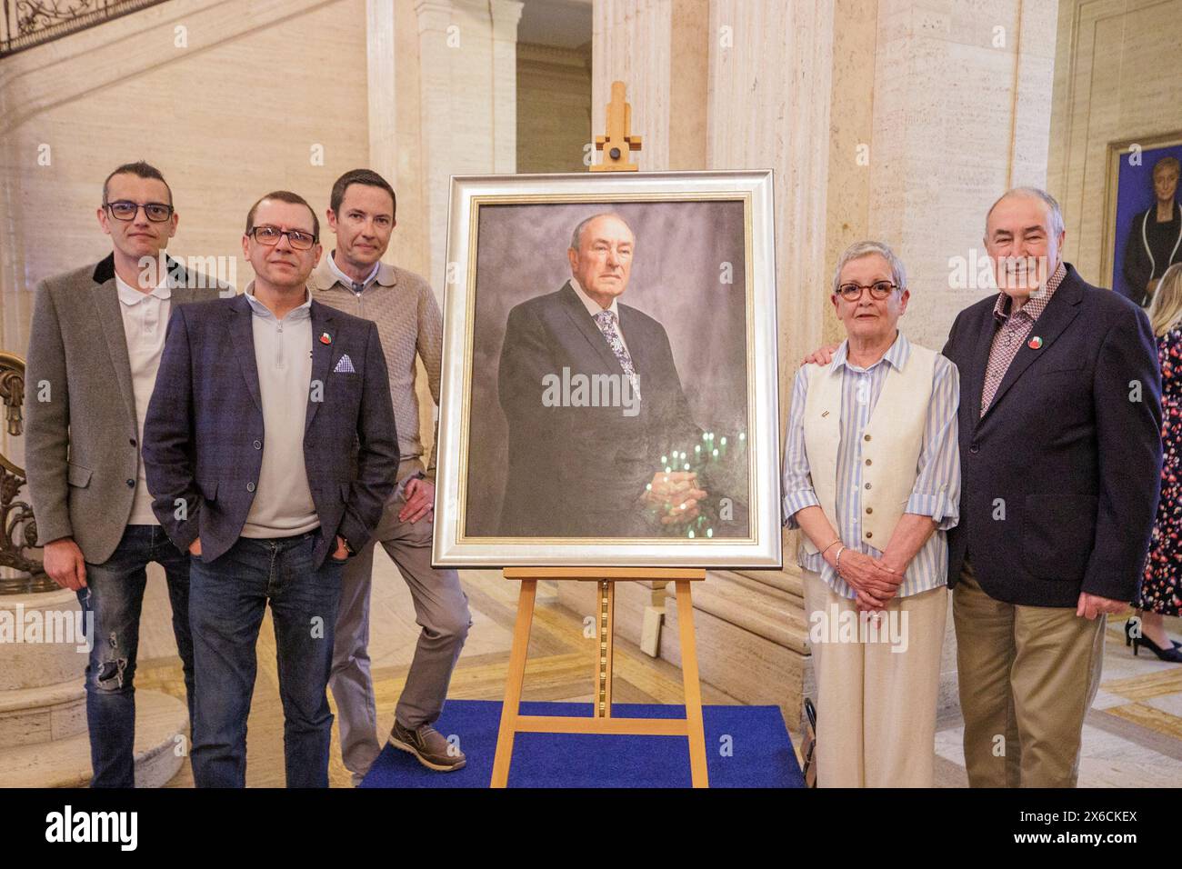 Former Stormont Assembly speaker Mitchel McLaughlin (right), his wife ...