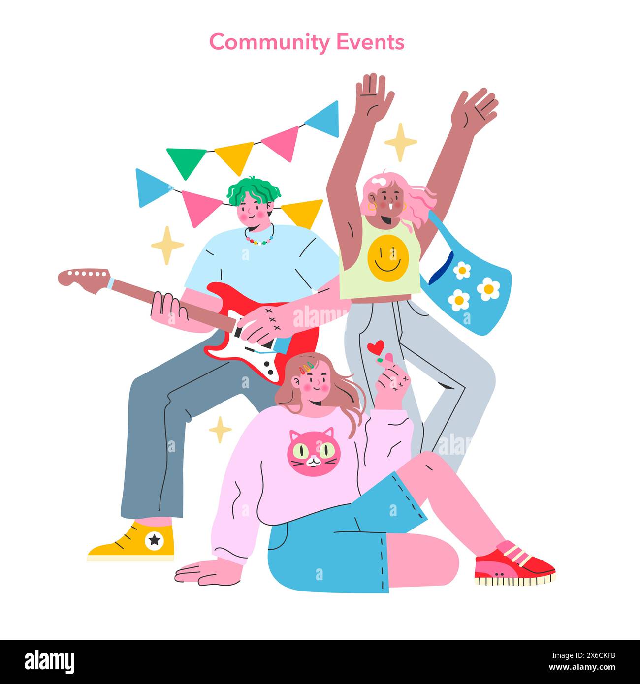 Youthful companionship Stock Vector Images - Alamy