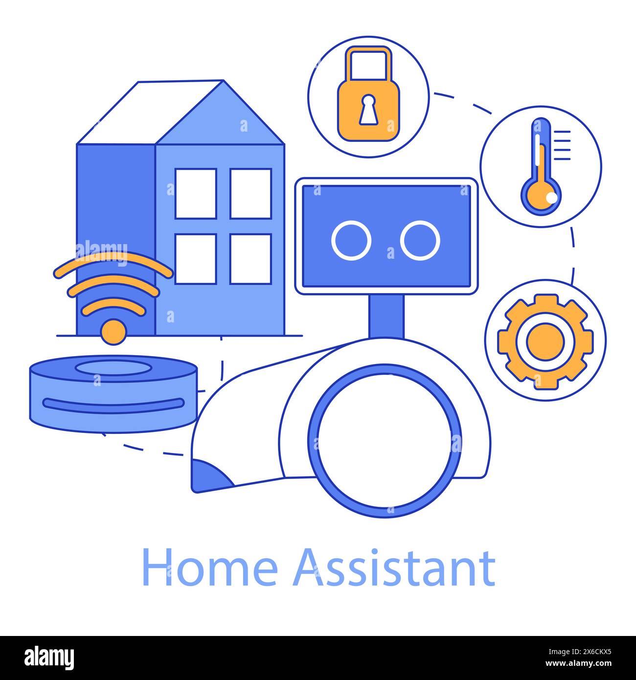 Home Assistant concept. Smart house technology for automated comfort ...