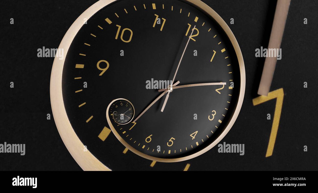 Infinity and other time related concepts, banner design. Black clock ...