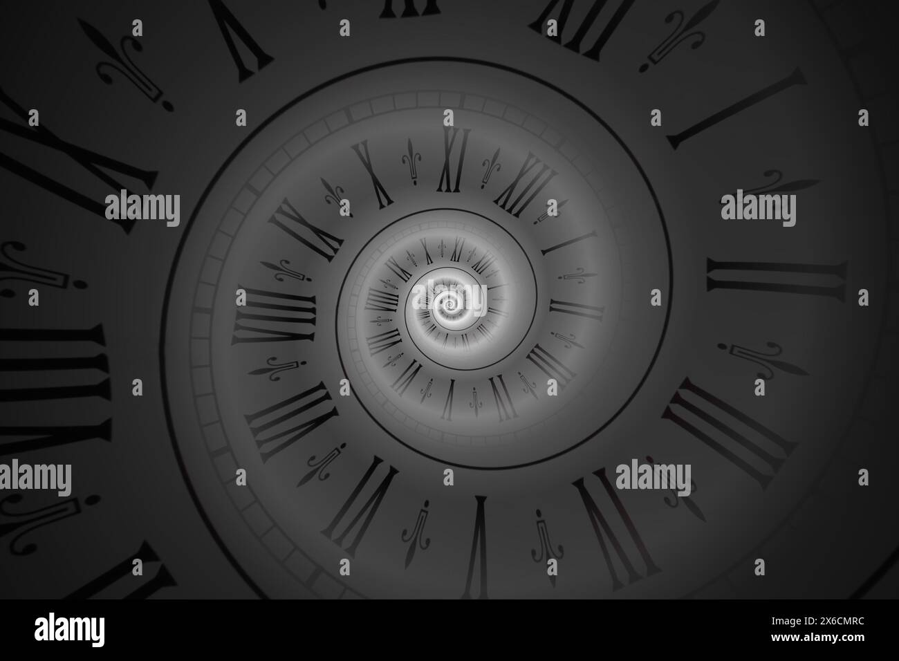 Infinity and other time related concepts. White clock face with roman ...