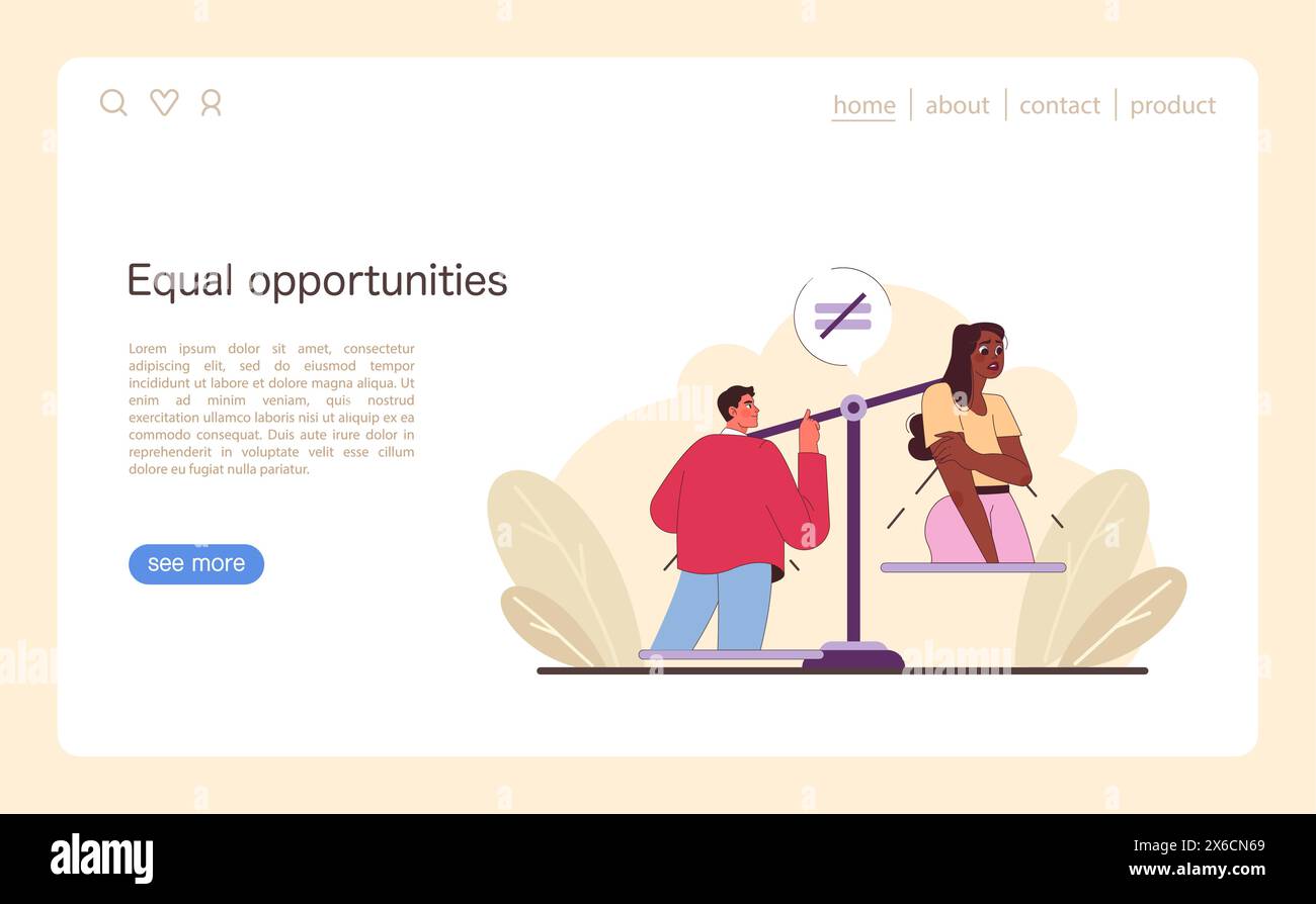 Man and woman on balanced seesaw, advocating for fairness and justice ...