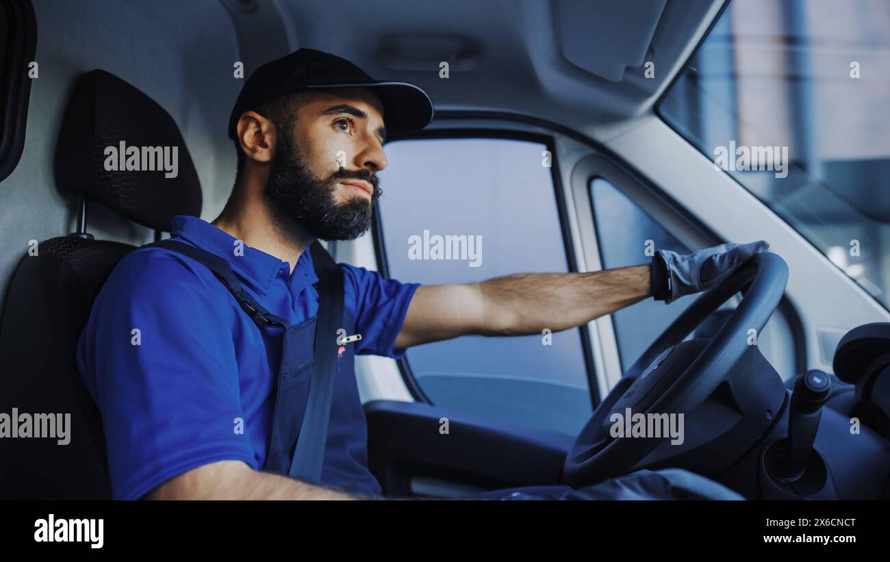 Hispanic man driving truck hi-res stock photography and images - Alamy