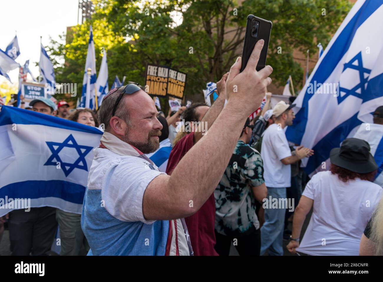 Seattle, USA. 12th May 2024. The United For Israel March gathered at ...