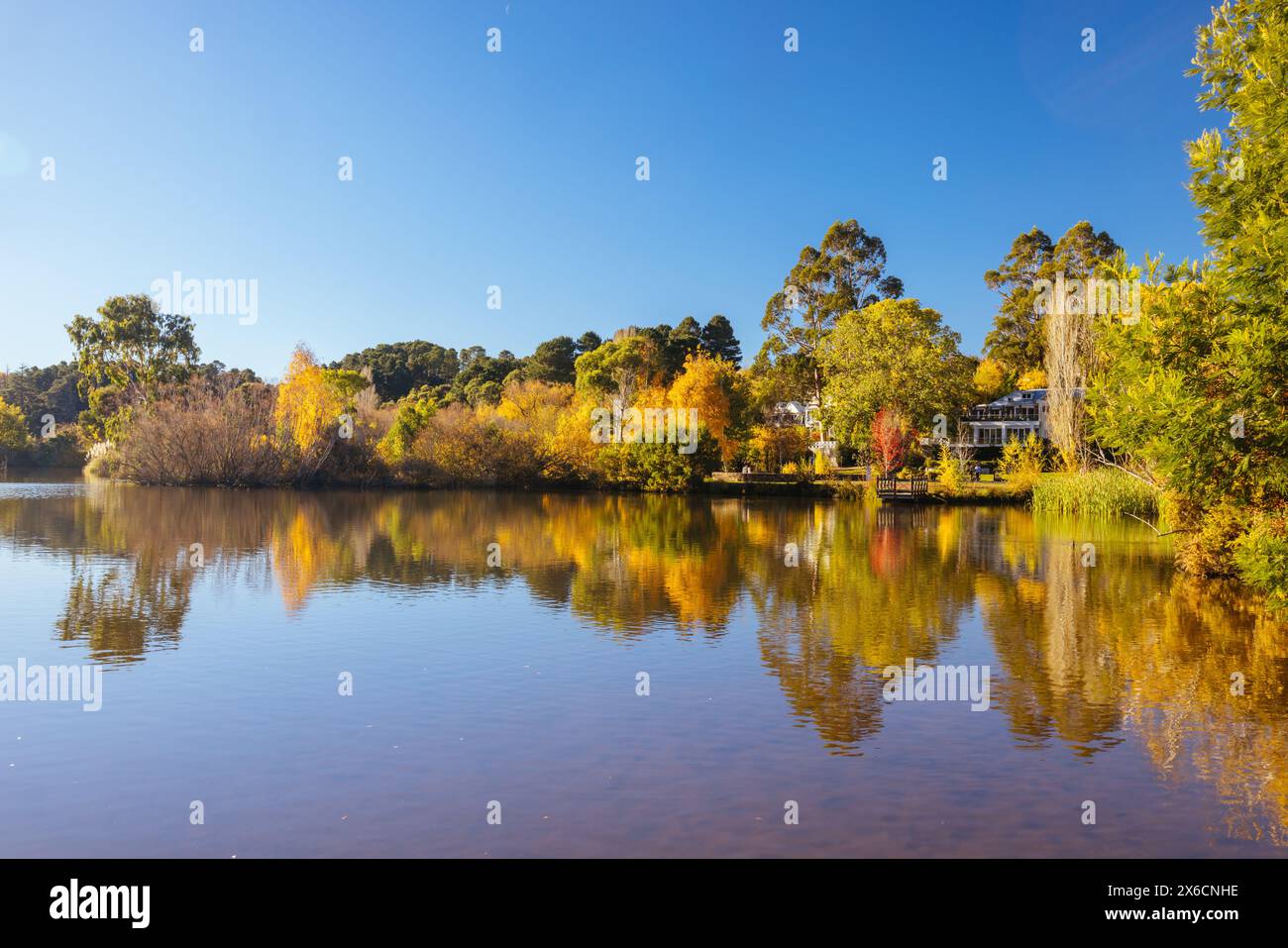 DAYLESFORD, AUSTRALIA - MAY 12 2024: Landscape around Lake Daylesford ...