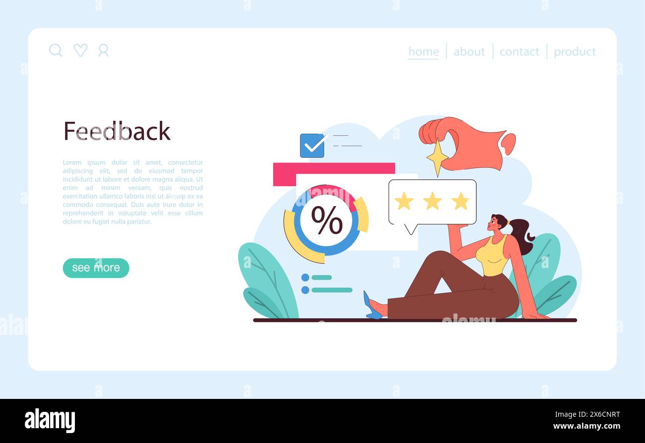 Feedback concept. A professional reflects on performance metrics and ...