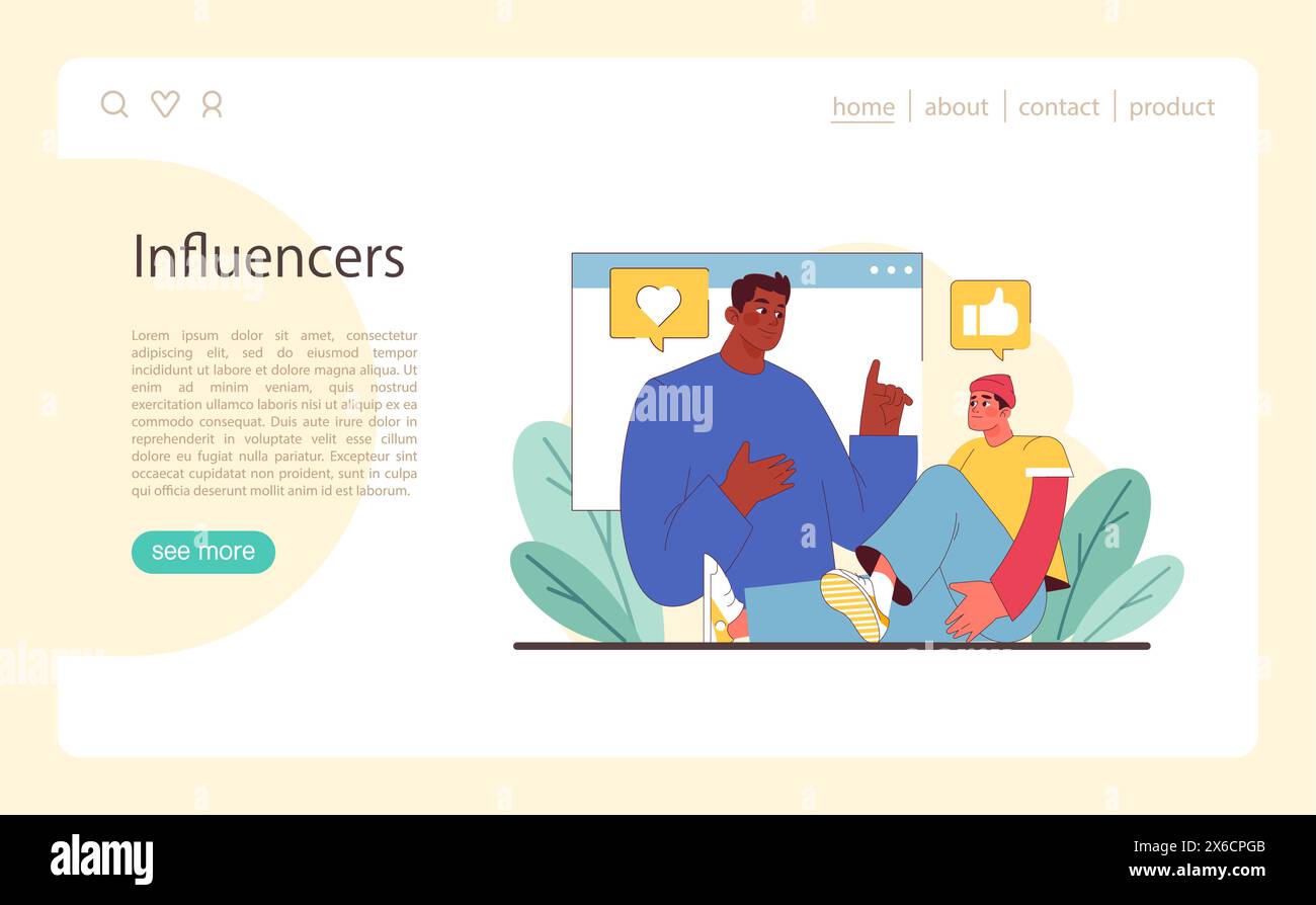 Influencers concept. Depicting the power of influencer marketing and ...
