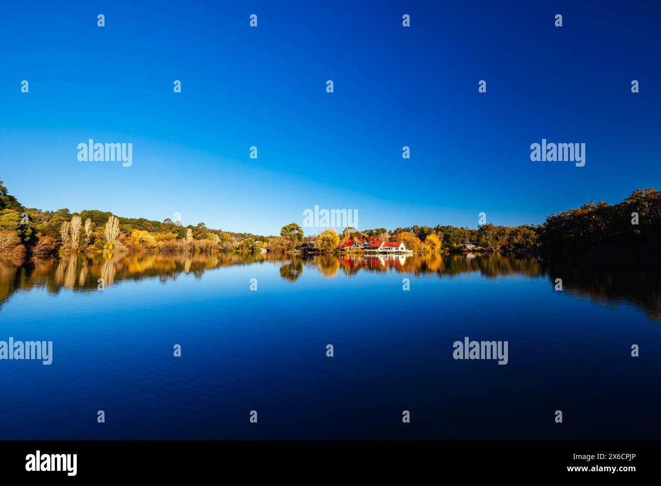 DAYLESFORD, AUSTRALIA - MAY 12 2024: Landscape around Lake Daylesford ...