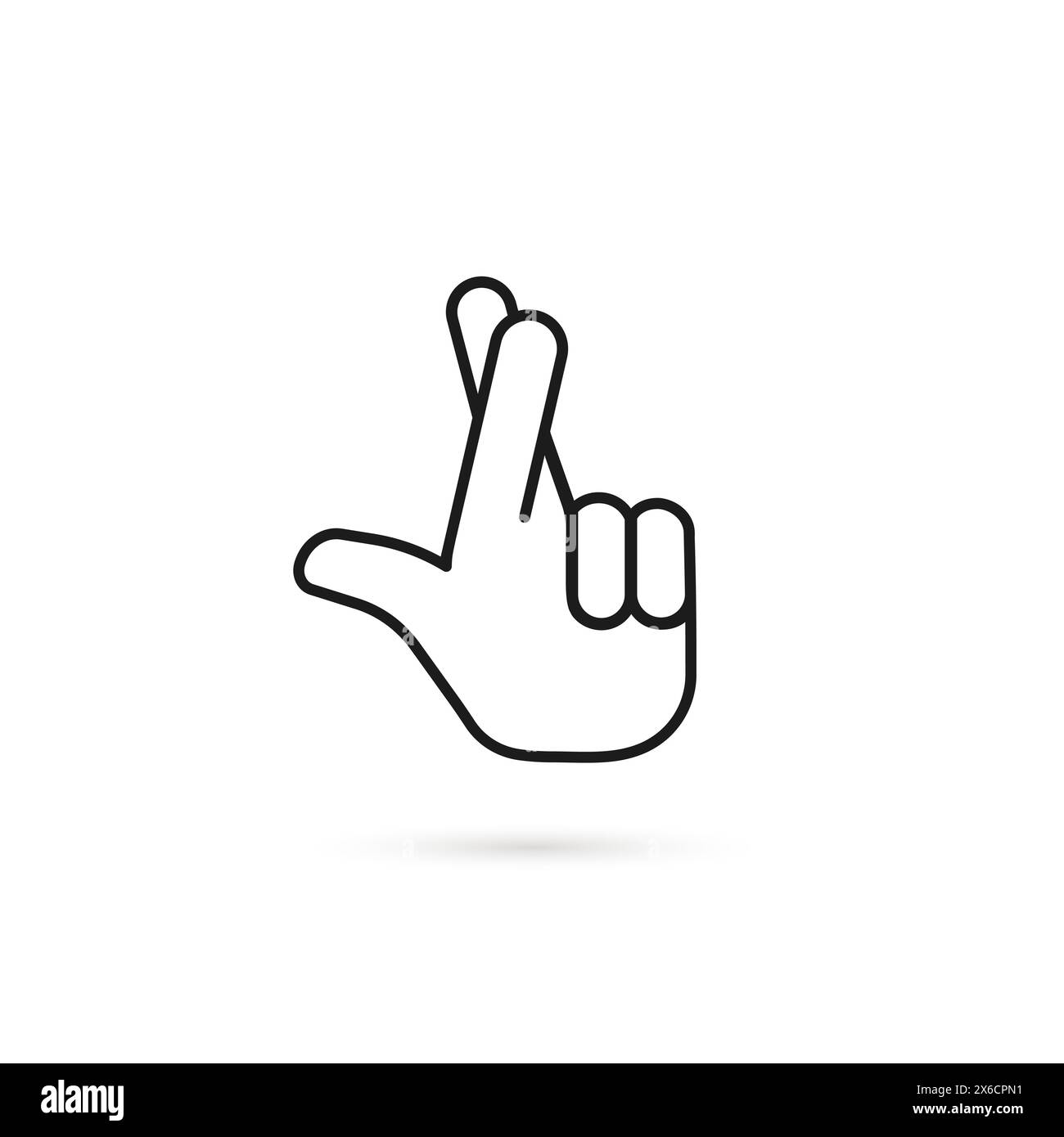 simple crossing fingers thin line icon Stock Vector Image & Art - Alamy