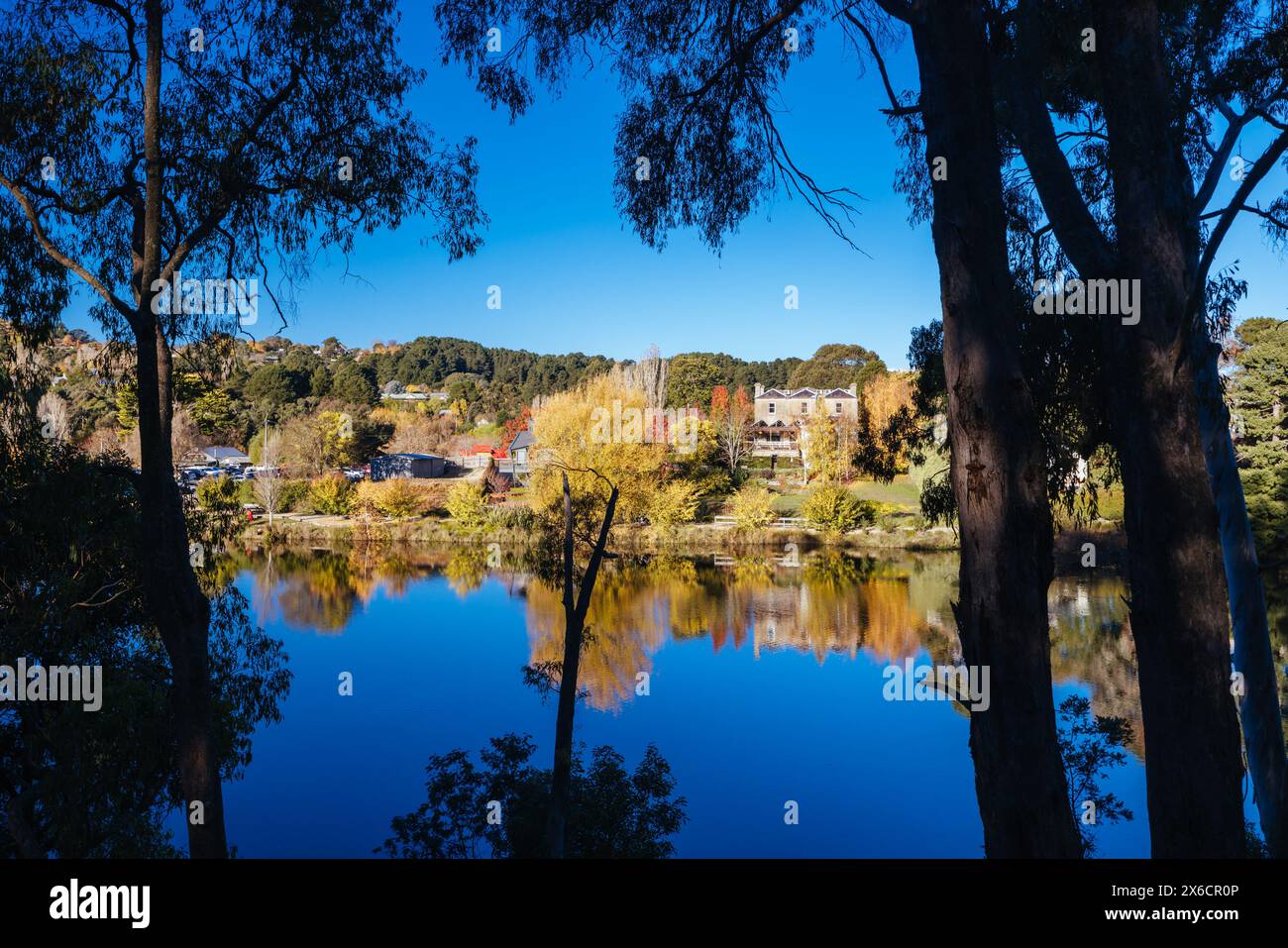DAYLESFORD, AUSTRALIA - MAY 12 2024: Landscape around Lake Daylesford ...