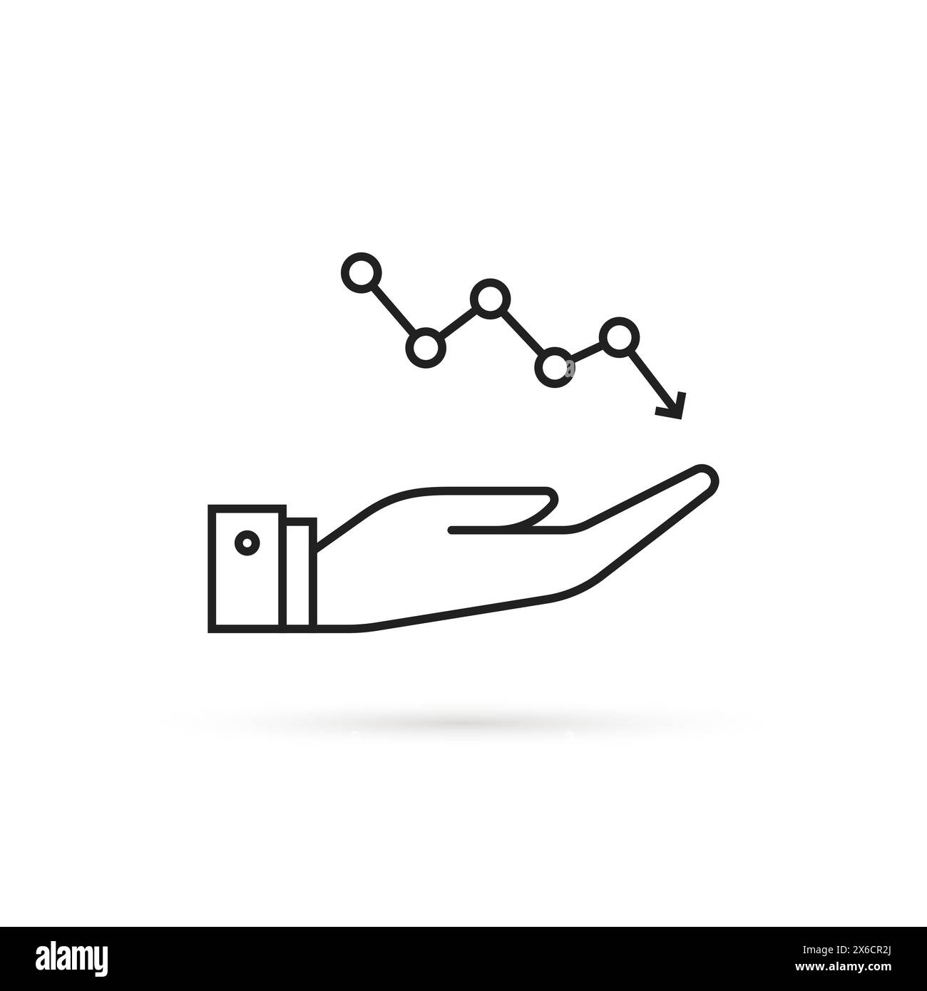 linear hand with price or cost drop icon Stock Vector Image & Art - Alamy