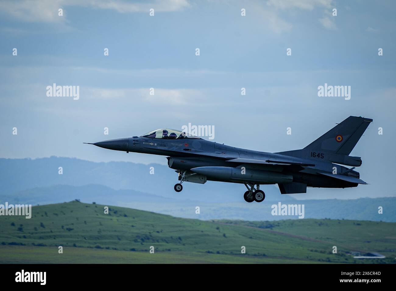Campia Turzii, Romania. 14th May, 2024. A Romanian Air Force F-16 ...
