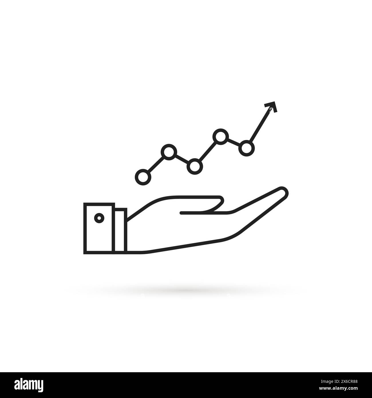 linear hand with increase growth icon Stock Vector Image & Art - Alamy