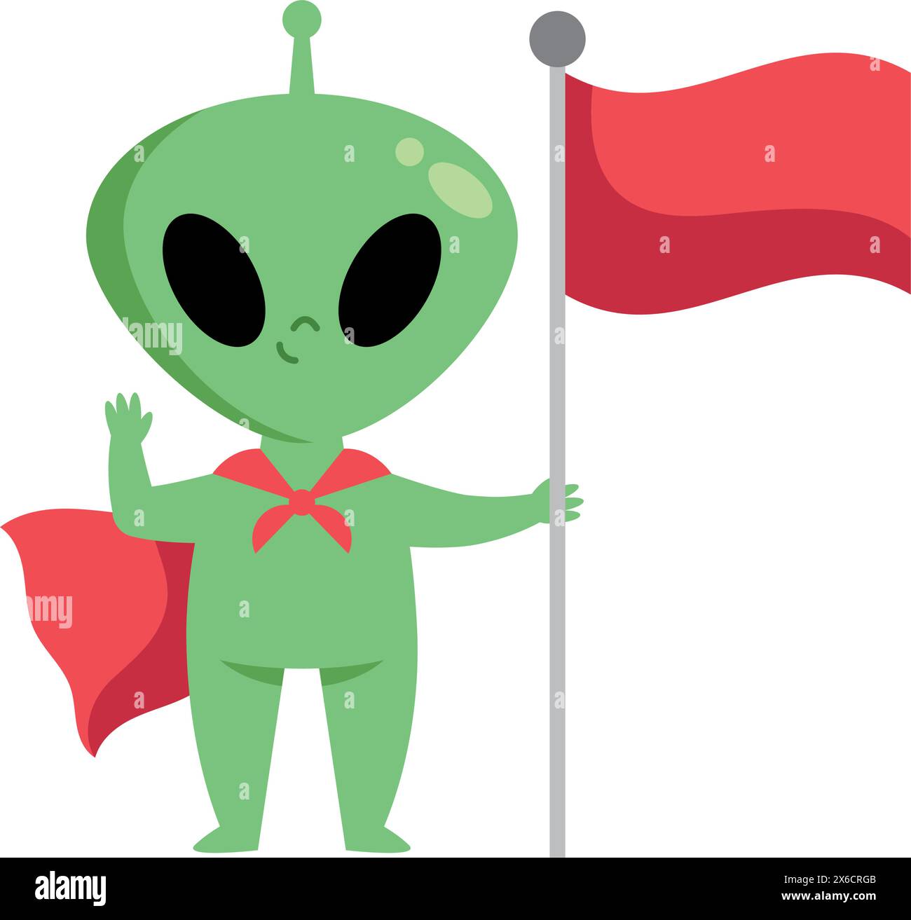alien holding flag isolated design Stock Vector Image & Art - Alamy
