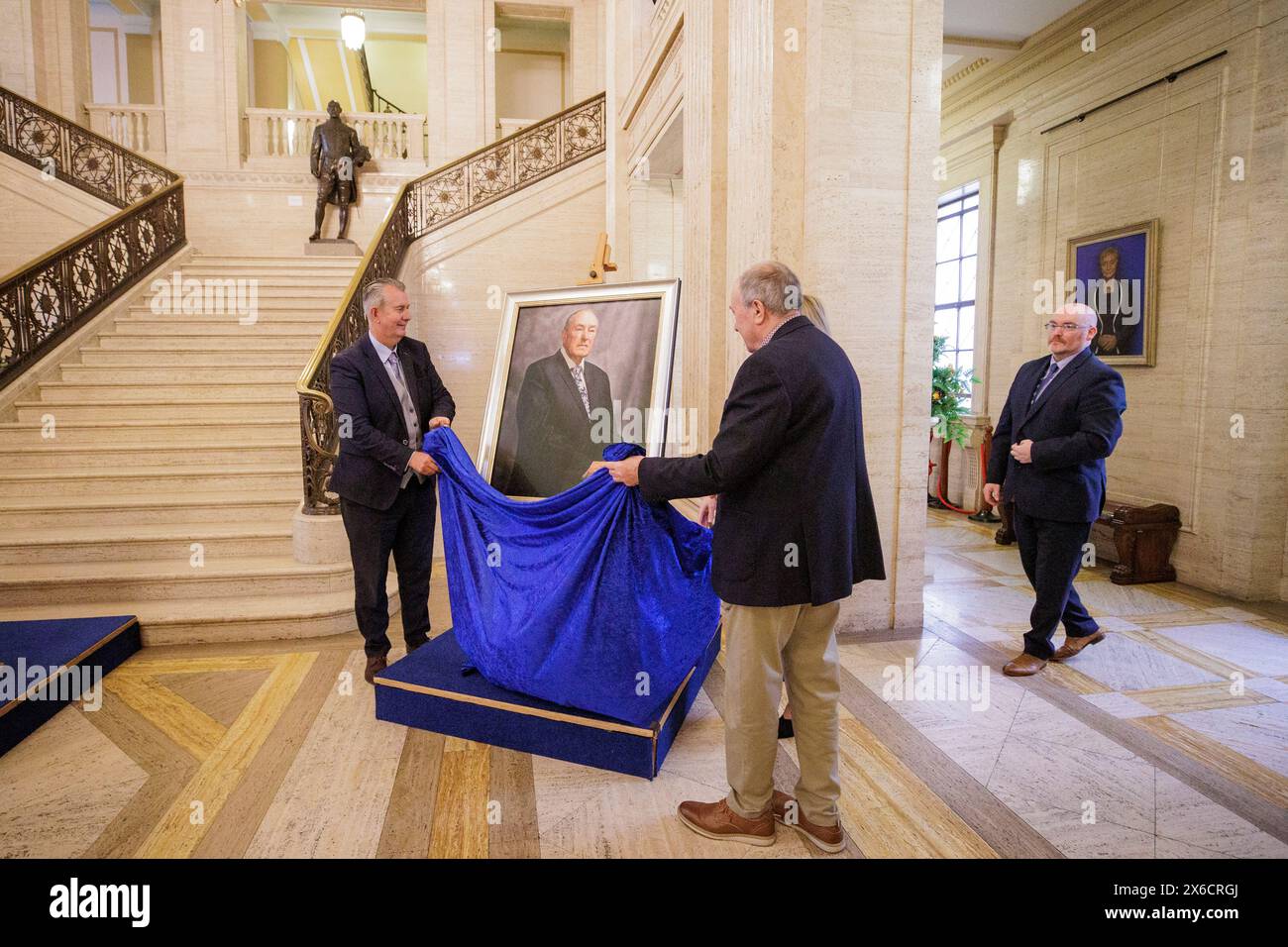 Stormont Assembly speaker Edwin Poots (left) and former Stormont ...