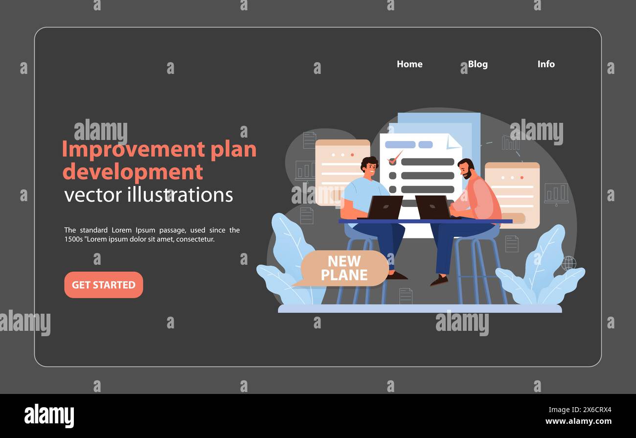 Benchmarking Plan Development Vector. Collaborative teamwork in action ...