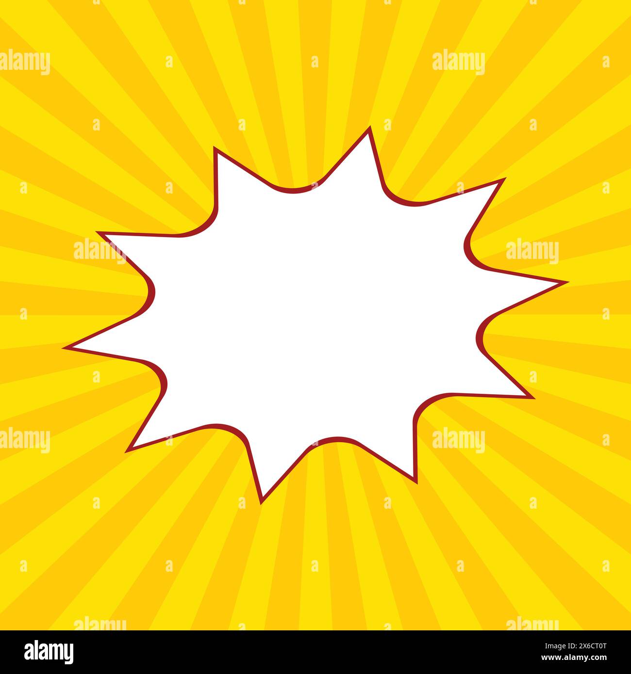 Promo Template, Yellow comics Background, Comic Bubble in Pop, orange sunshine with white ...