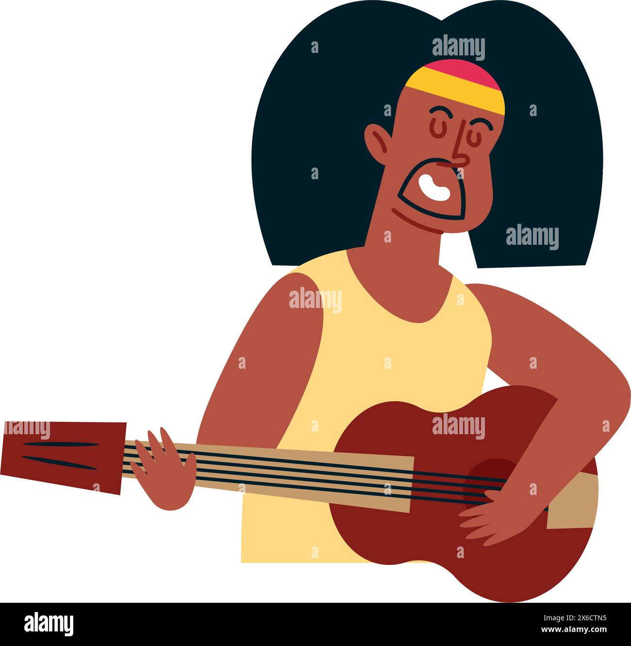 reggae man playing guitar isolated design Stock Vector Image & Art - Alamy