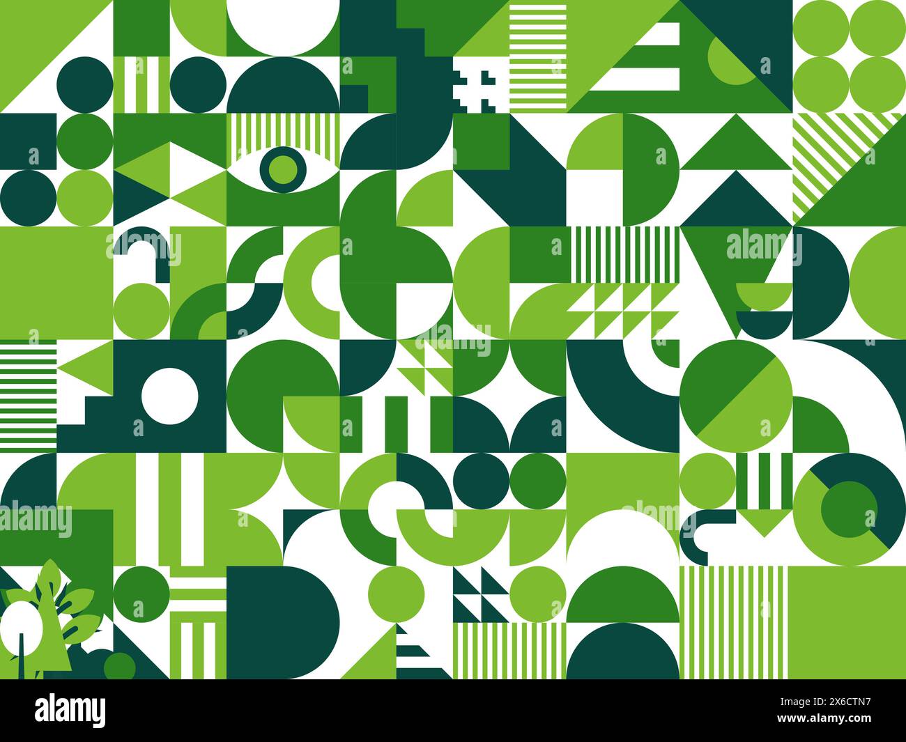 Fresh green abstract modern geometric pattern. Artwork geometrical ...