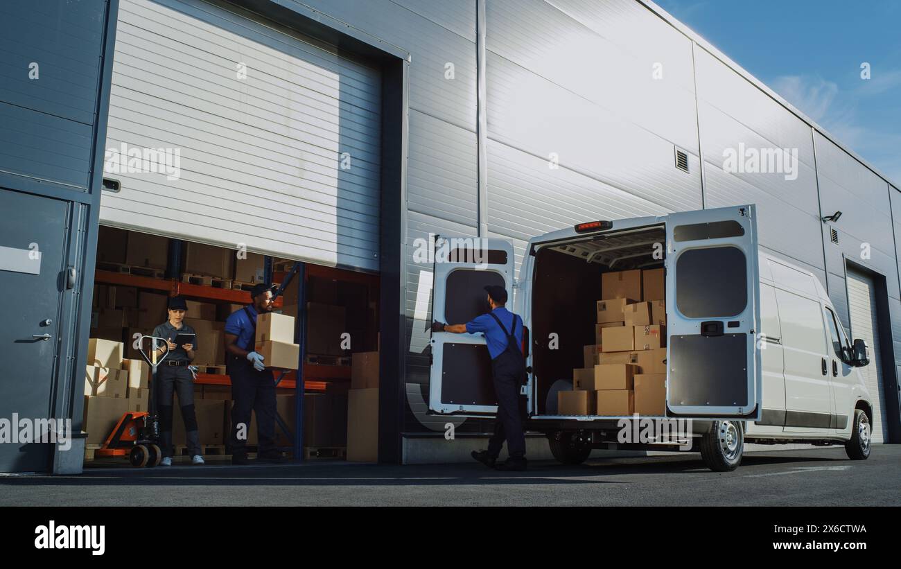 Outside logistics distribution warehouse female hi-res stock ...
