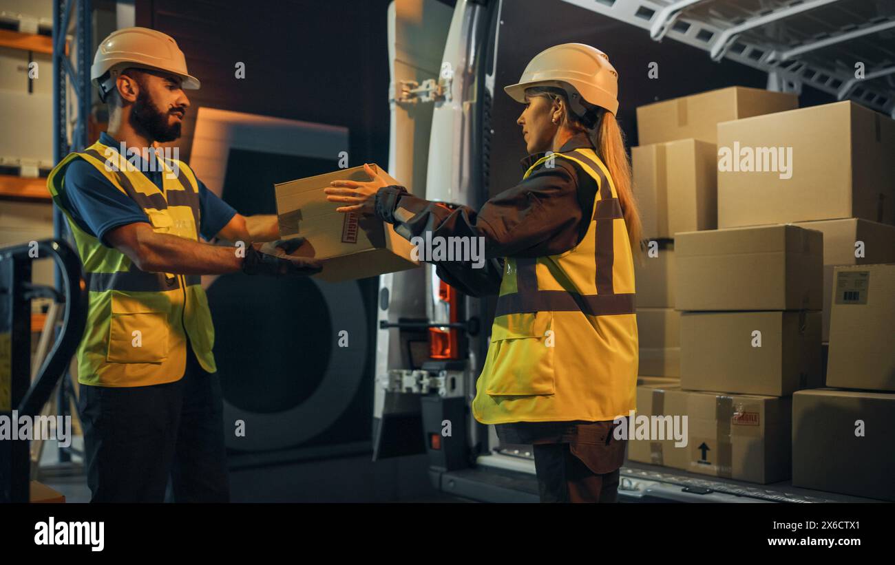 Outside of Logistics Retail Warehouse: Male and Female Diverse Team of ...