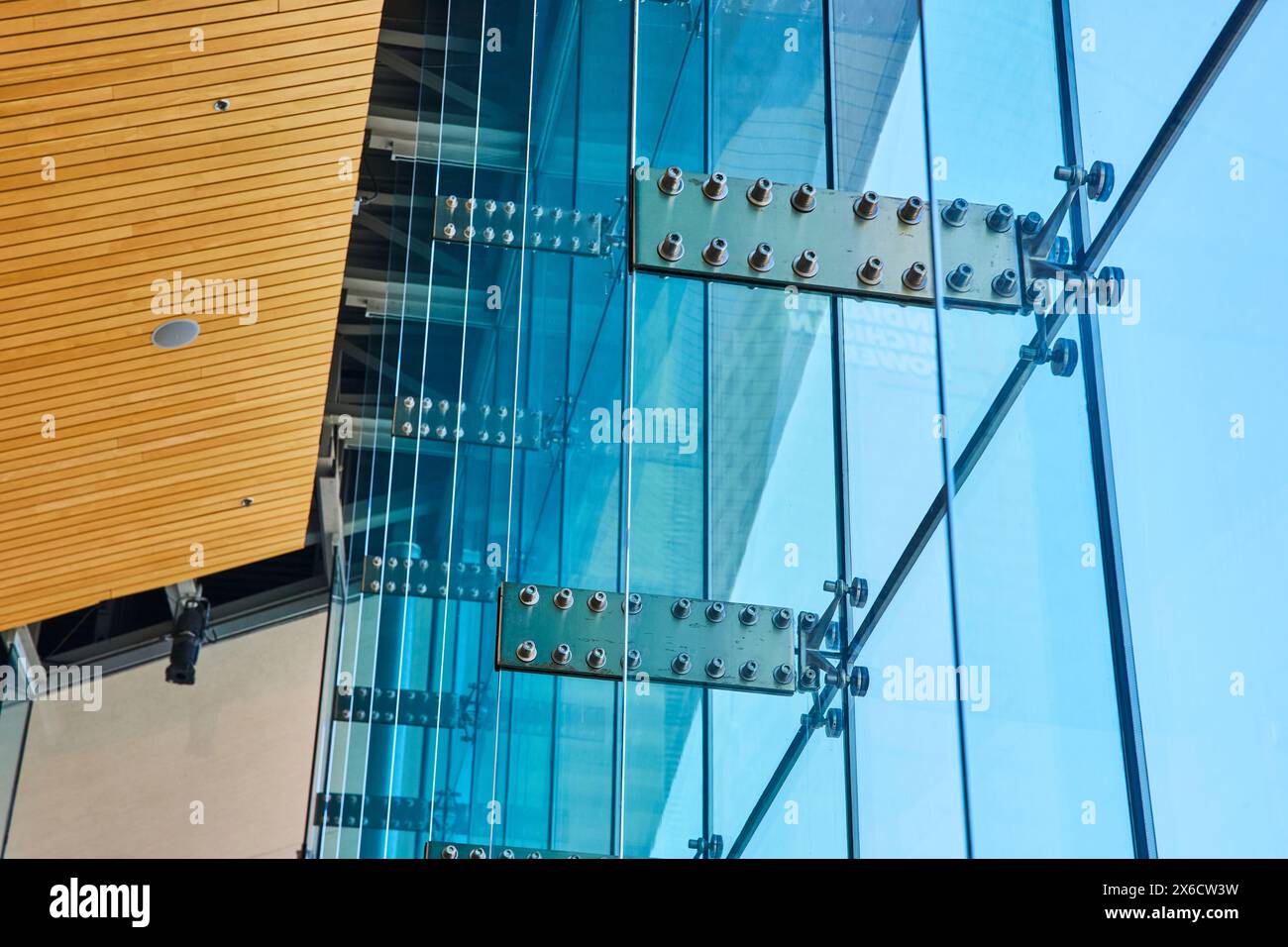 Modern Glass and Wood Architectural Detail, Eye-Level Perspective Stock ...