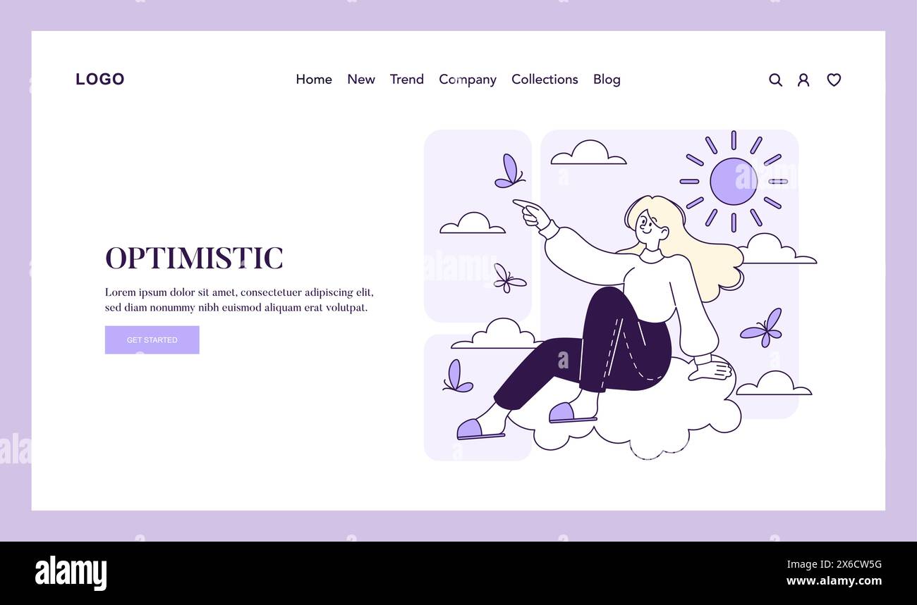 Woman hopeful thinking Stock Vector Images - Alamy