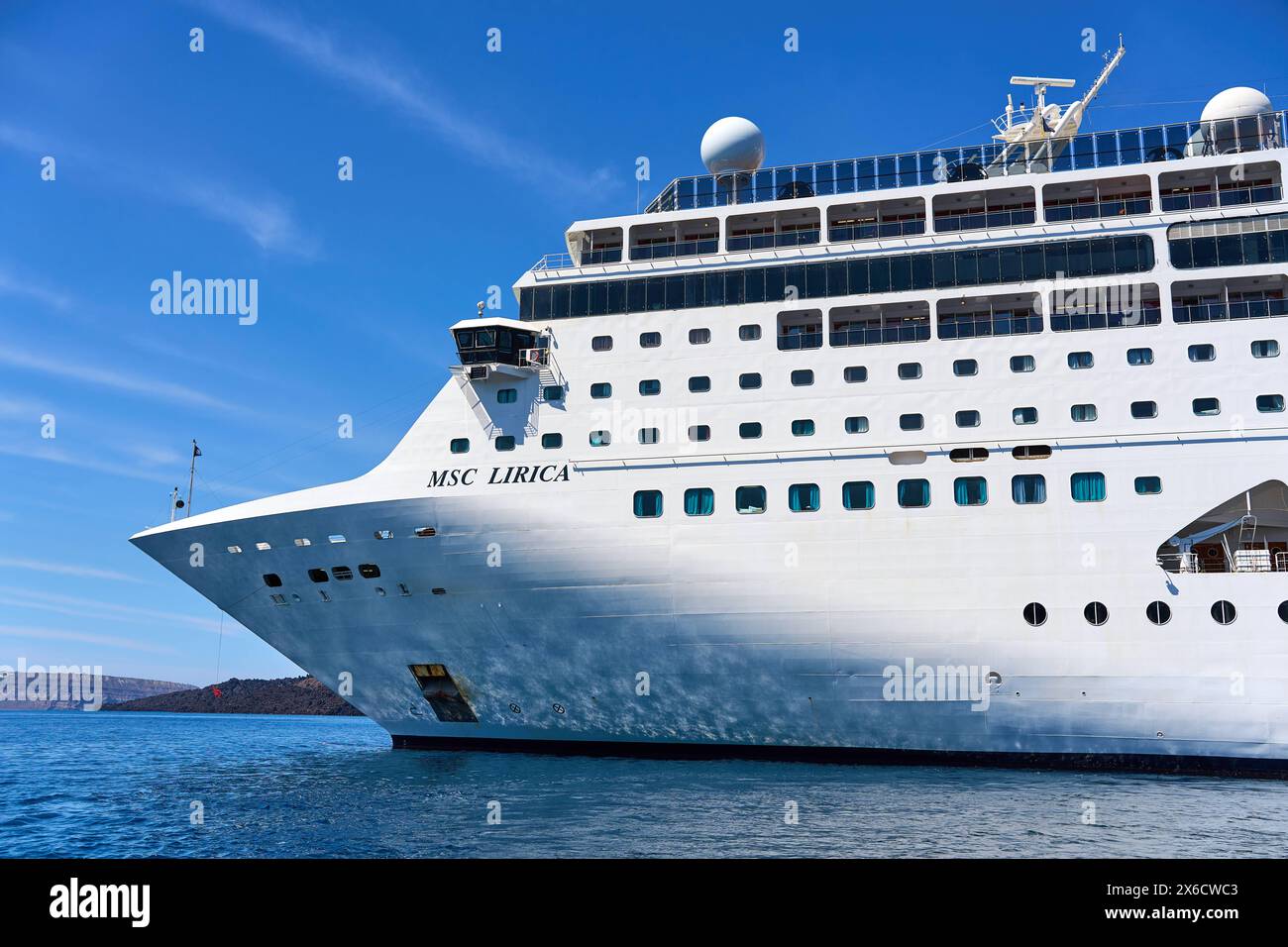 Santorini, Greece - May 8, 2024: Cruise ship MSC Lirica of the ...
